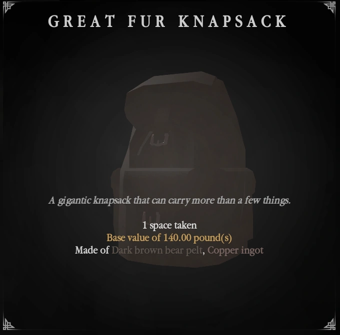 Great fur knapsack | Northwind Wiki | Fandom