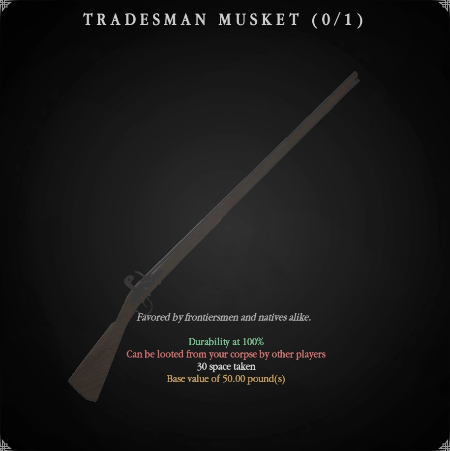 Tradesman Musket | Northwind Wiki | Fandom