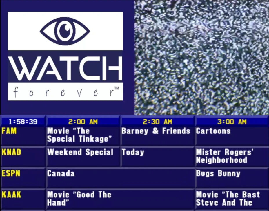 (Eye) Watch Forever Channel Guide | Nothing, Forever Wiki | Fandom