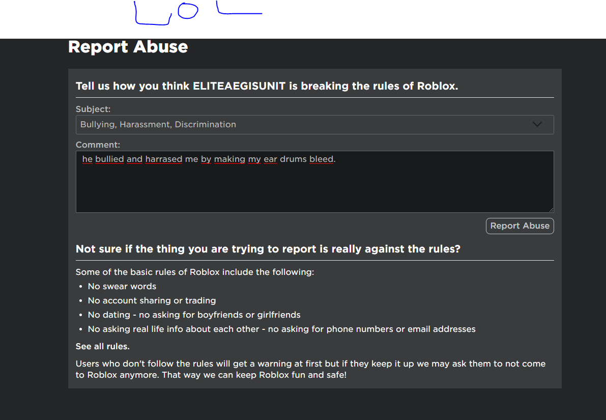 User blog:Supdudes223/I CAN REPORT MYSELF ON ROBLOX | Notoriety Wikia ...