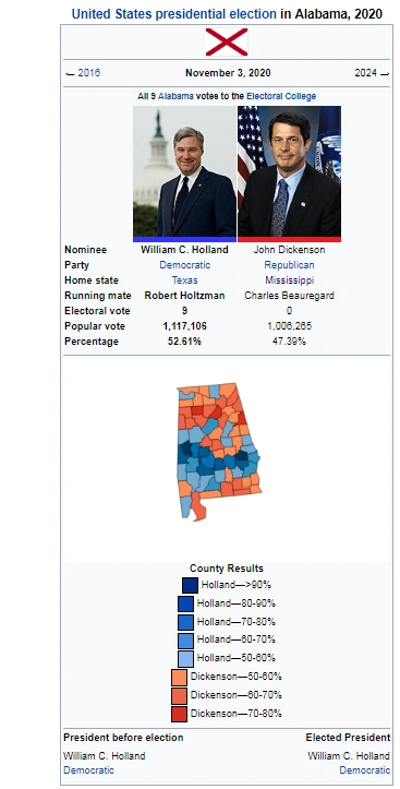 United States presidential election in Alabama, 2020 | Novelas | Fandom