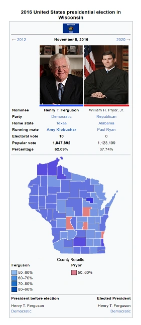 United States presidential election in Wisconsin, 2016 (Ferguson ...