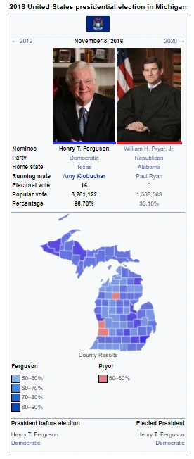 United States presidential election in Michigan, 2016 (Ferguson ...