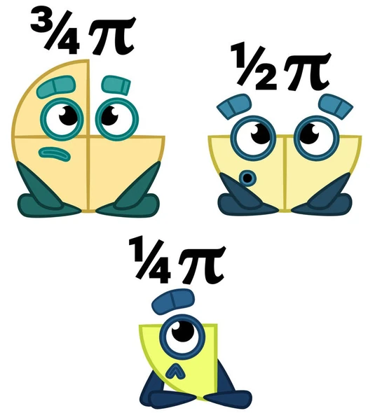 Three quarters pi, half pi, and quarter pi | Numberblocks big Wiki | Fandom