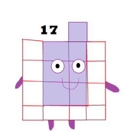 Seventeen Numberblocks 17