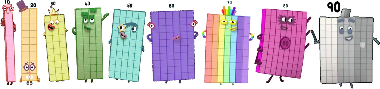 User blog:WonderKat!MEOW!of1944/10-90 Altogether | Numberblocks Wiki ...