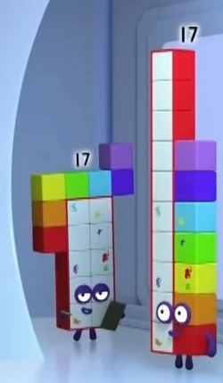 Seventeen Numberblocks 17