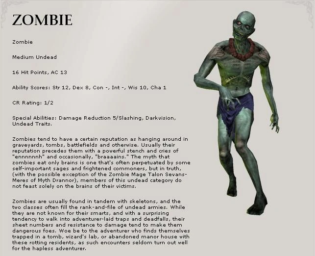 Zombie | NWN2Wiki | Fandom