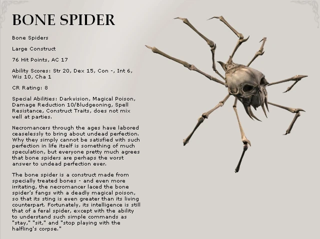 Bone spider | NWN2Wiki | Fandom