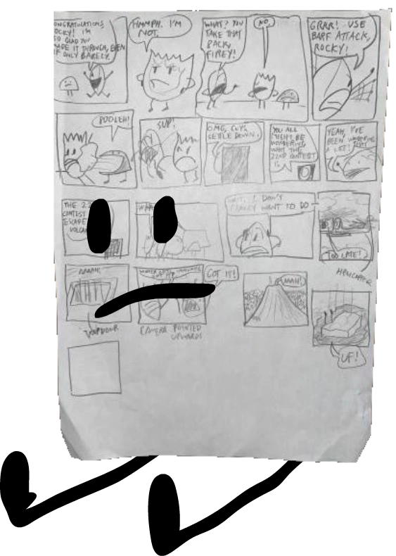 BFDI 23 Deleted Scene Storyboard | Objects Of Objectland Wiki | Fandom