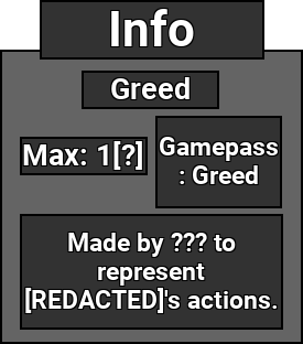 Greed | Official Killstreak Sword Fighting BETA Wiki | Fandom