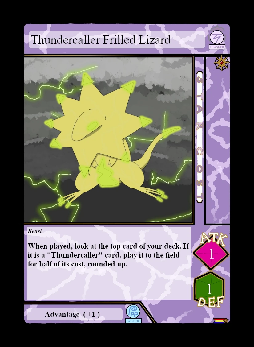 Thundercaller Frilled Lizard | The Monstars! TCG Wiki | Fandom