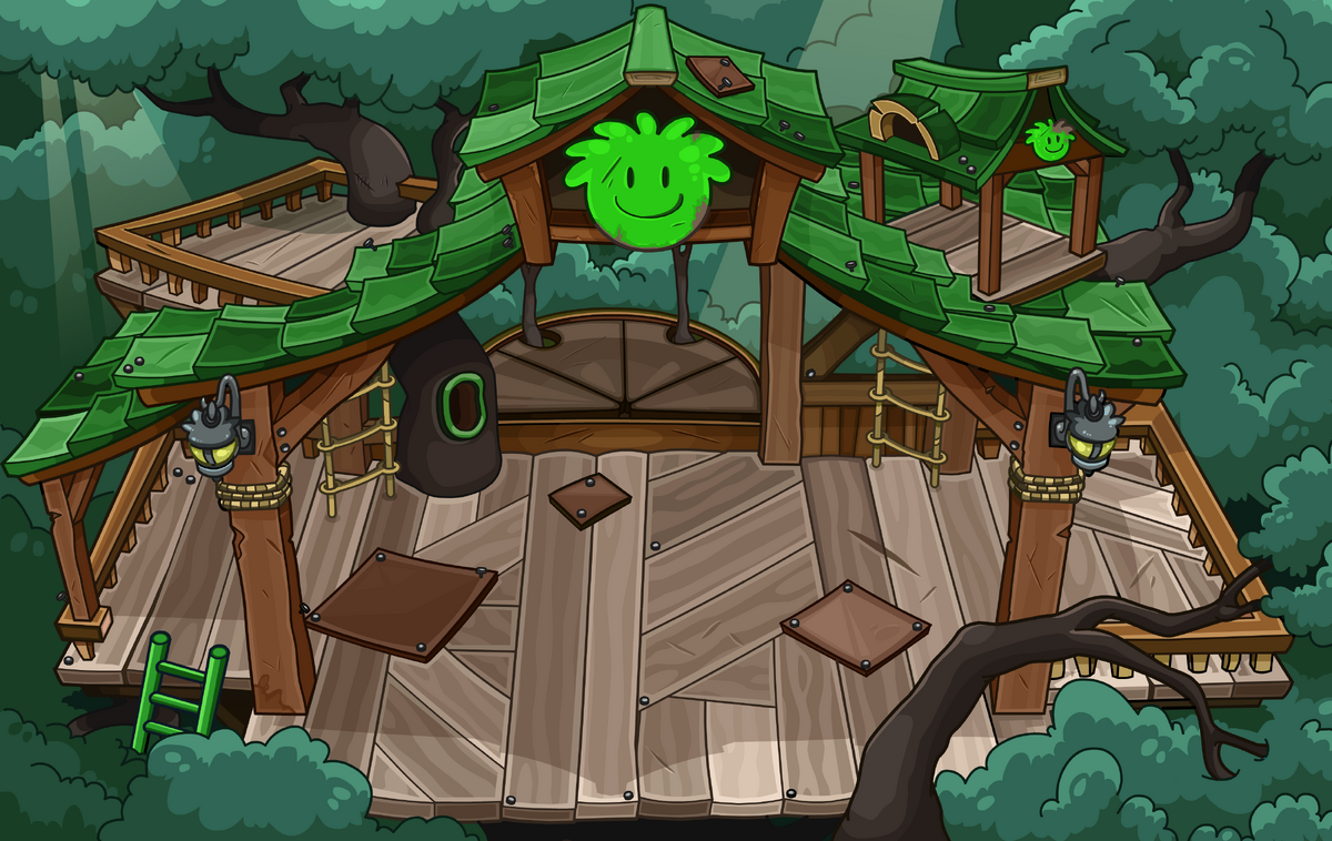 Green Puffle Tree House Club Penguin Online Wiki Fandom