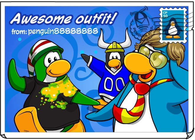 Awesome Outfit Postcard | Club Penguin Online Wiki | Fandom