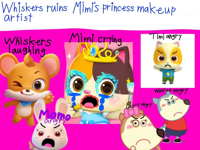 Whiskers ruins Mimi's princess makeup artist | Oh Shiitake Wolfoo ...