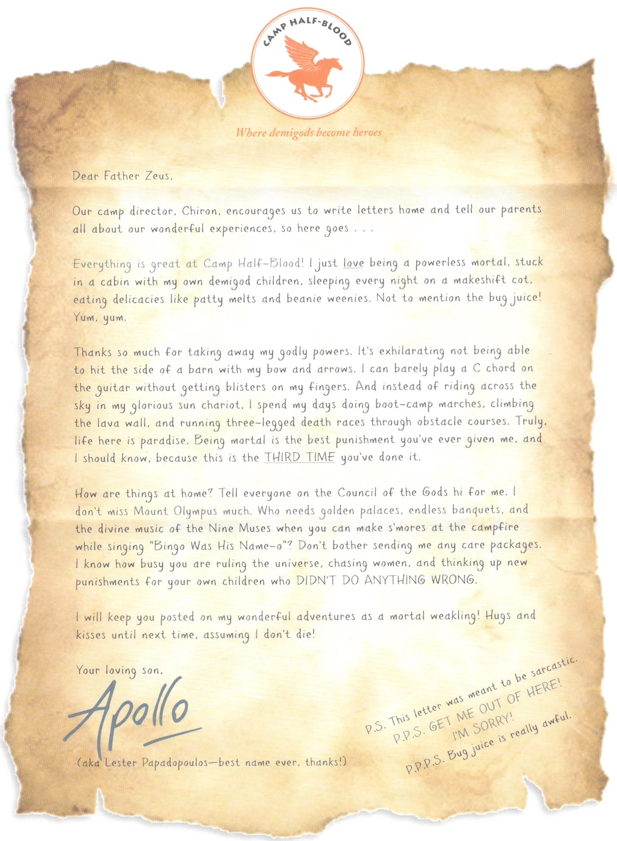 Letter from Apollo to Zeus | Riordan Wiki | Fandom