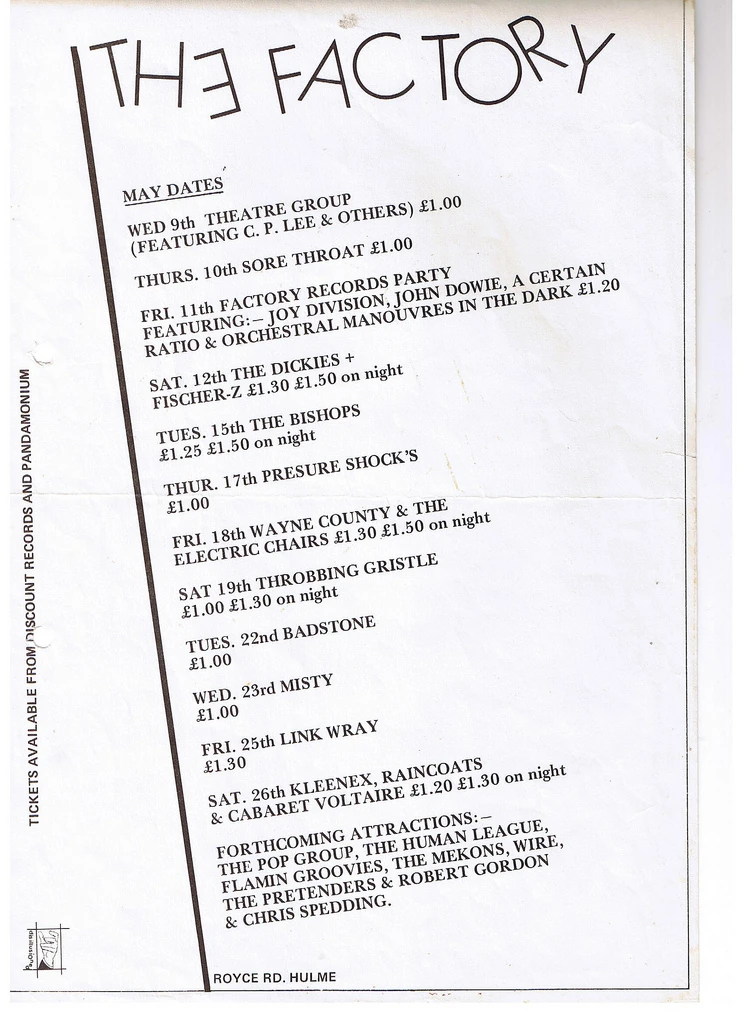 Manchester, 11 May 1979 | Orchestral Manoeuvres in the Dark Wiki | Fandom