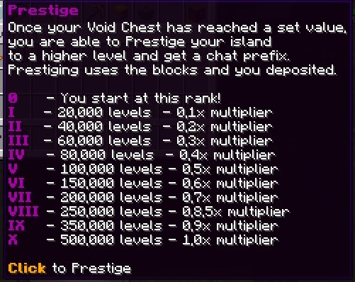 Island Prestige System | OneBlock MC Wiki | Fandom