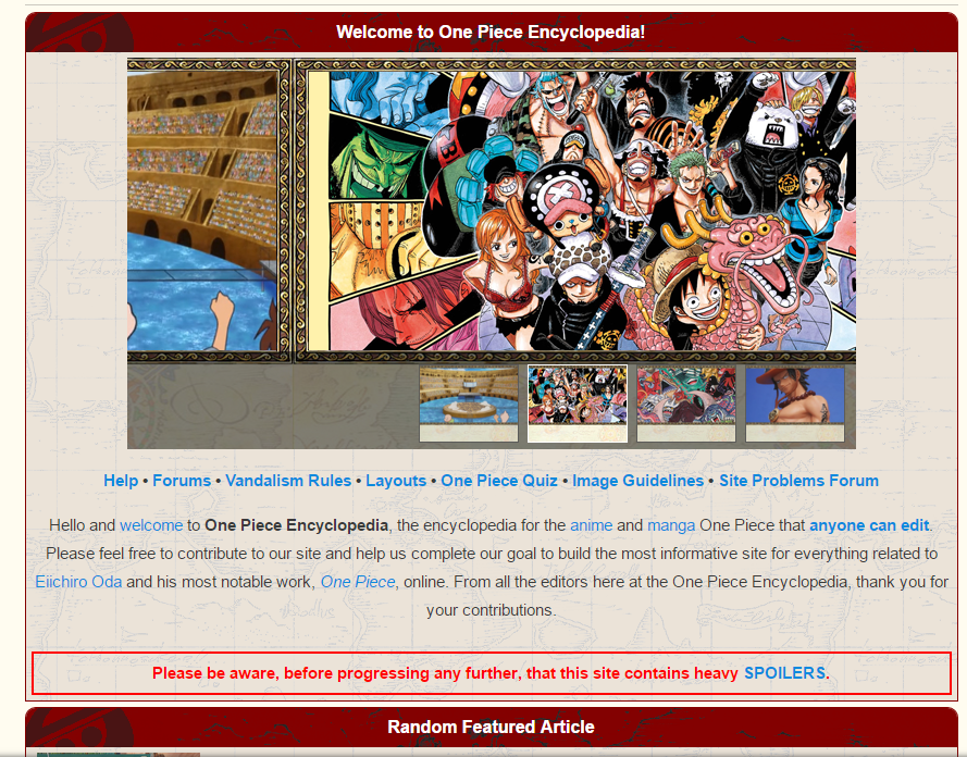 Forum:Main Page Redesign | One Piece Wiki | Fandom