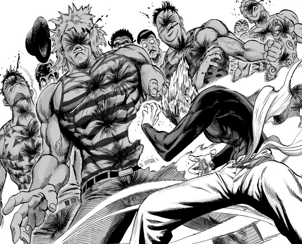 Garou vs. Mumen Rider, Tank Topper Army, and Charanko | One-Punch Man ...