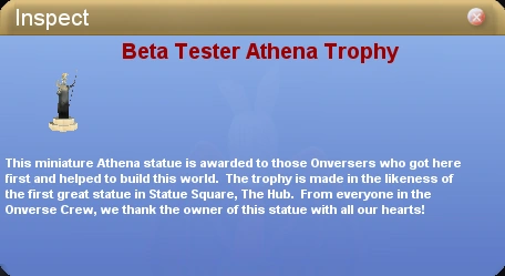 Beta Tester Athena Trophy | Onverse Wiki | Fandom