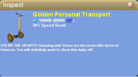Golden Personal Transport | Onverse Wiki | Fandom