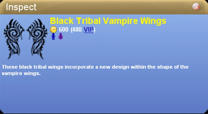 Black Tribal Vampire Wings | Onverse Wiki | Fandom