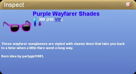 Purple Wayfarer Shades | Onverse Wiki | Fandom
