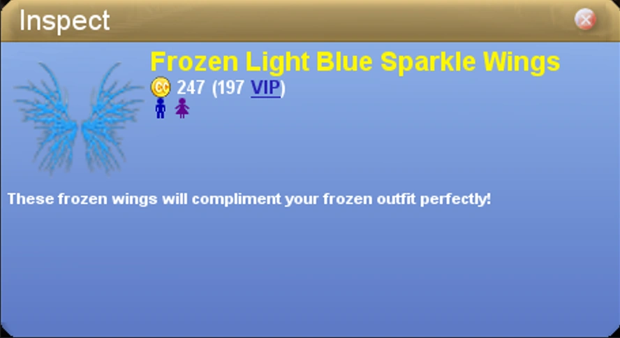 Frozen Light Blue Sparkle Wings | Onverse Wiki | Fandom