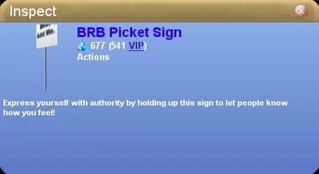 BRB Picket Sign | Onverse Wiki | Fandom