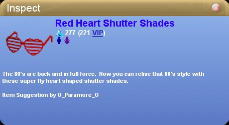 Red Heart Shutter Shades | Onverse Wiki | Fandom