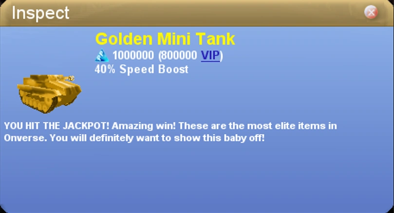 Golden Mini Tank | Onverse Wiki | Fandom