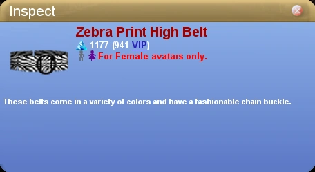 Zebra Print High Belt | Onverse Wiki | Fandom
