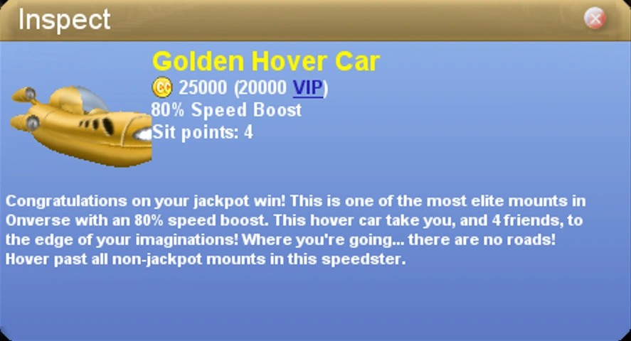 Golden Hover Car | Onverse Wiki | Fandom