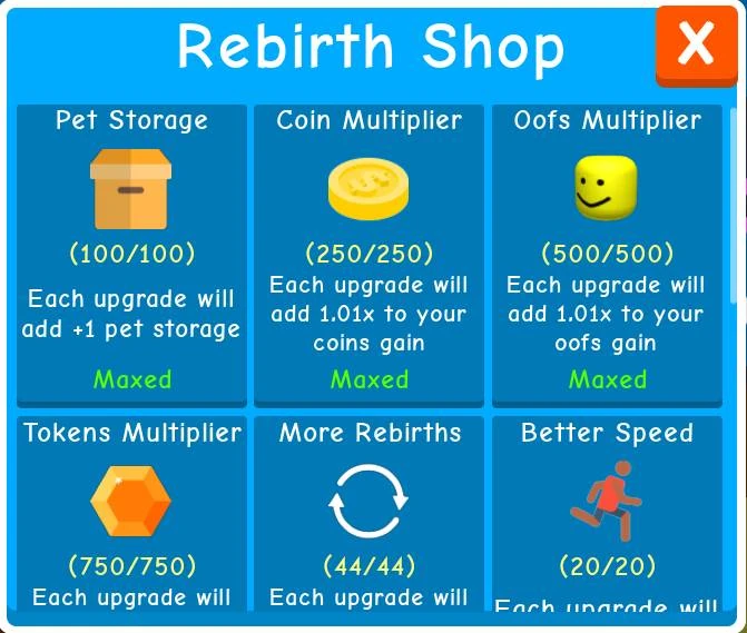 Rebirth Shop | Oofing Legends Wiki | Fandom