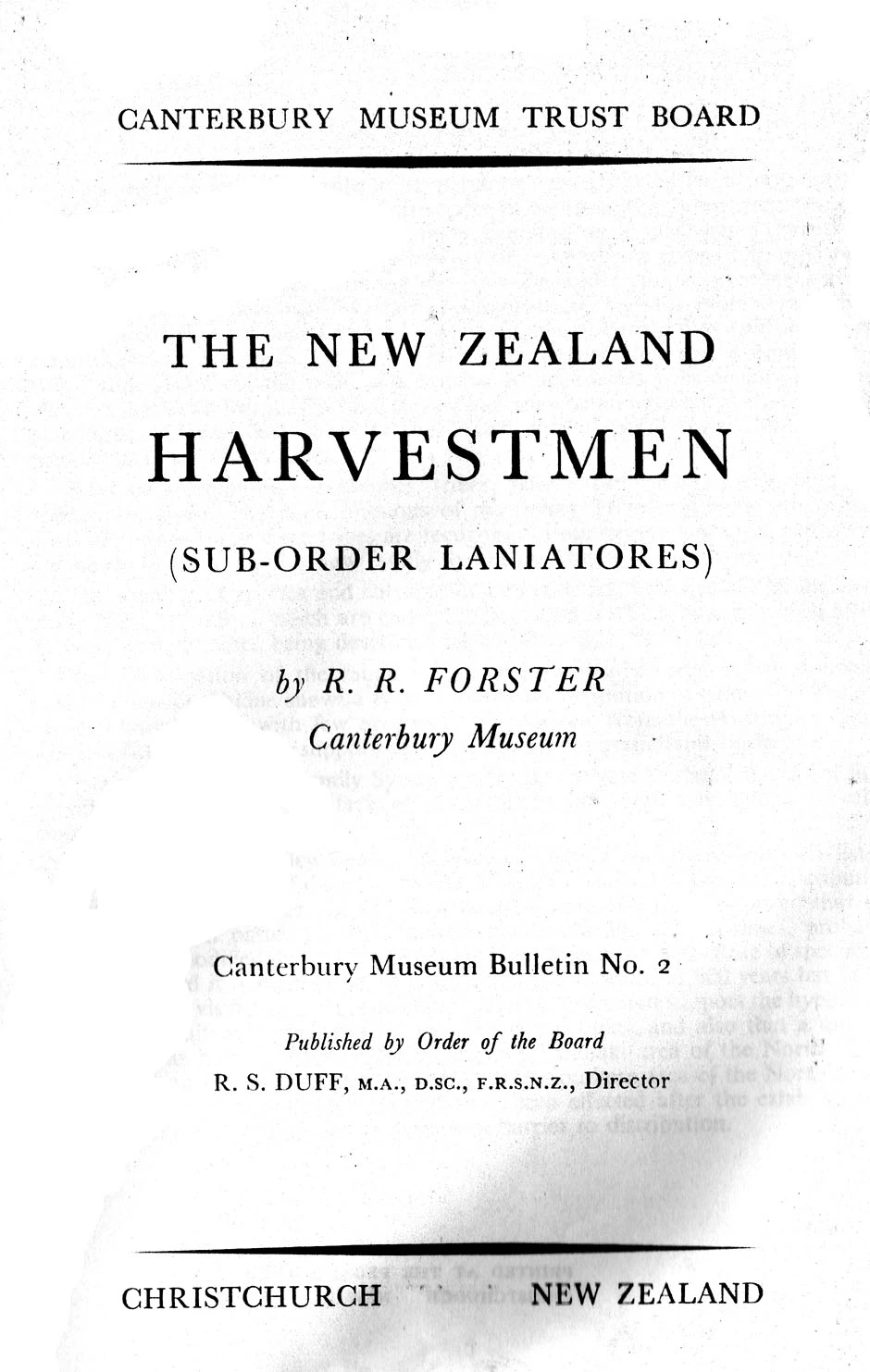 Forster (1954) The New Zealand Harvestmen | Opiliones Wiki | Fandom