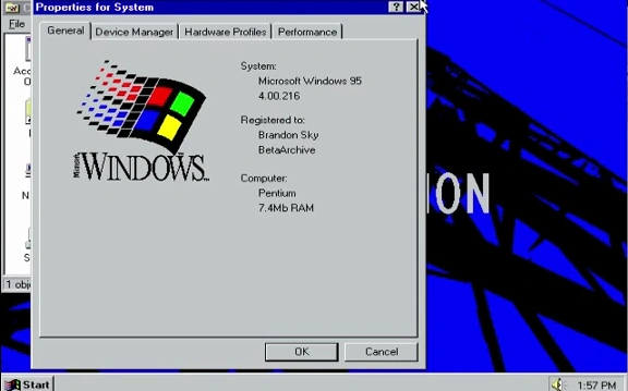 Windows:95:216 | Operating System Beta, etc. Wiki | Fandom