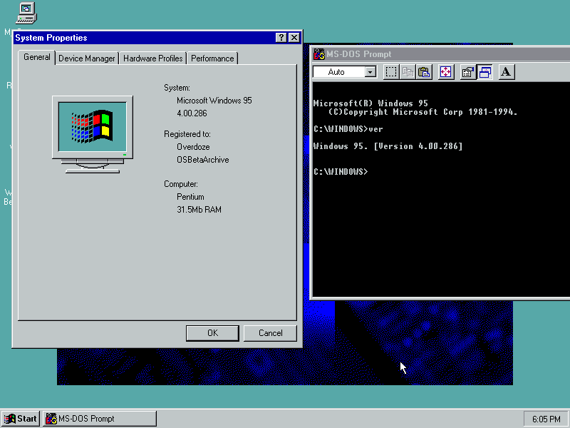 Windows:95:286 | Operating System Beta, etc. Wiki | Fandom