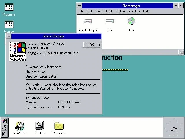 Windows 95 Build 21i | Operating System Beta, etc. Wiki | Fandom