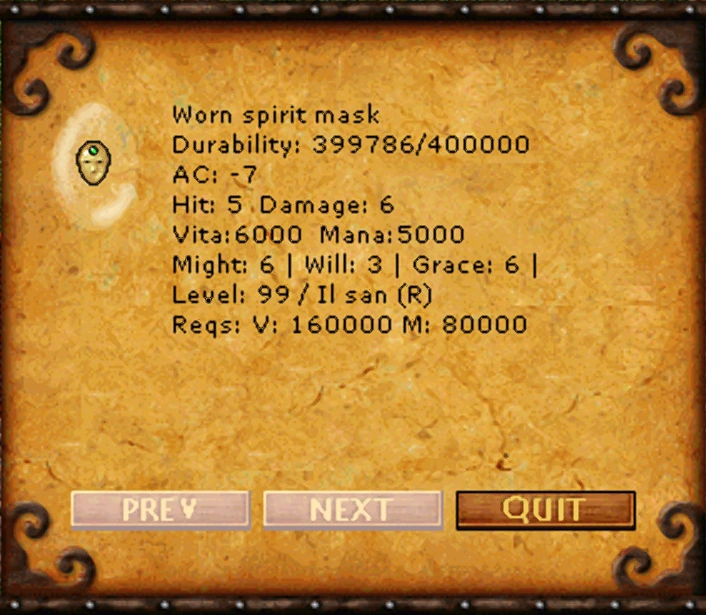 Worn spirit mask | Original TK Wiki | Fandom