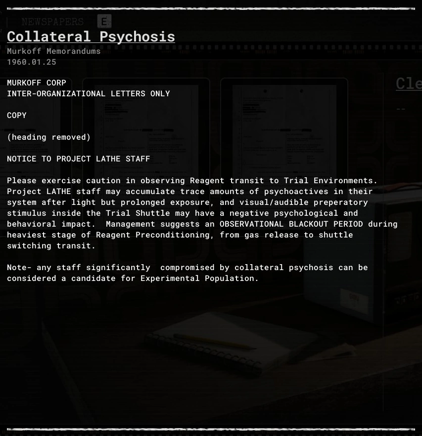 Collateral Psychosis | Outlast Wiki | Fandom
