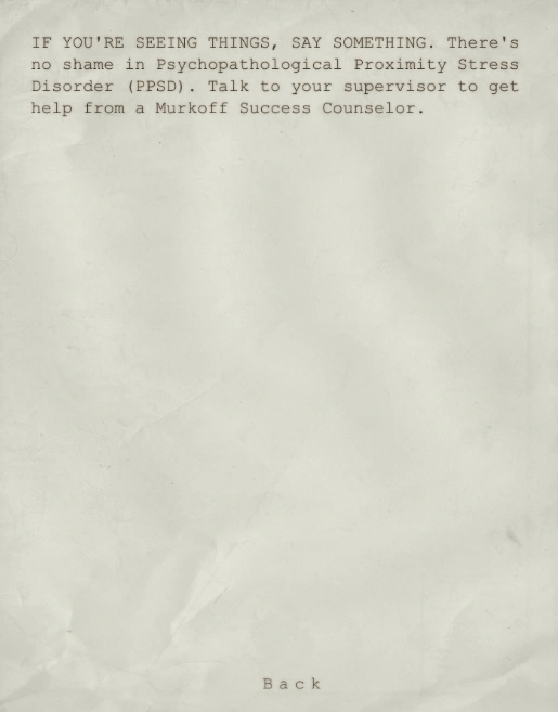 Psychopathologist Proximity Stress Disorder Pamphlet | Outlast Wiki ...