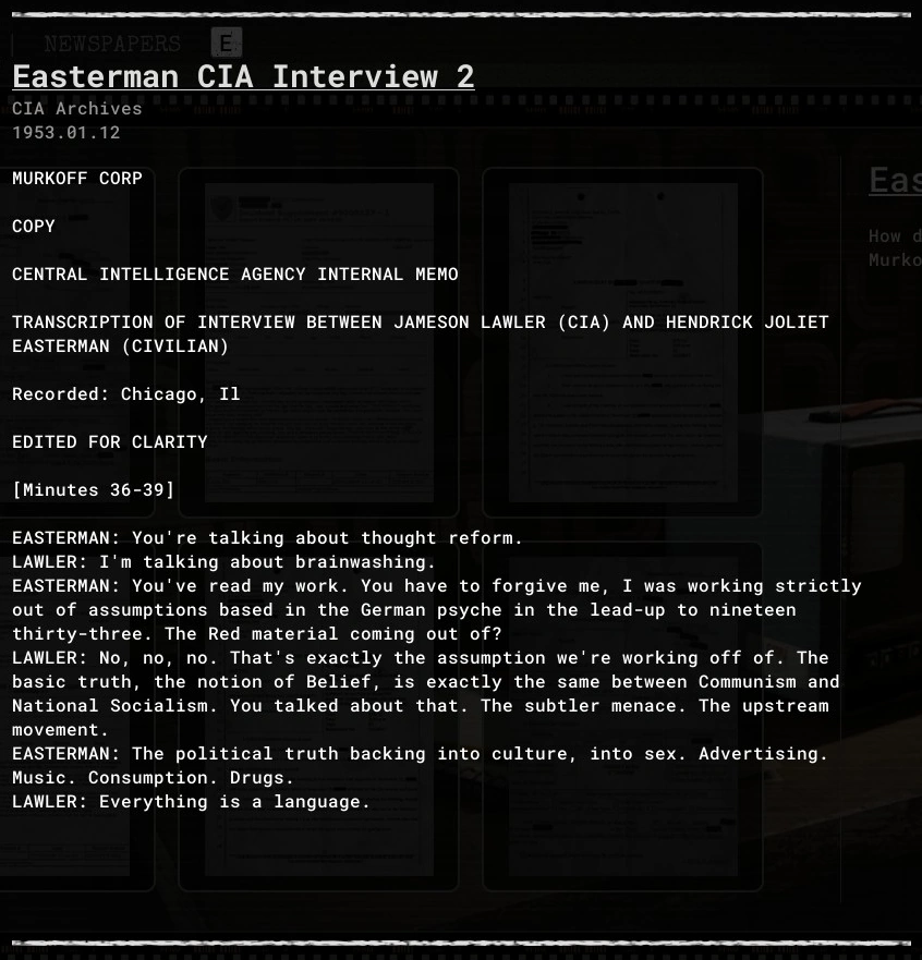Easterman CIA Interview 2 | Outlast Wiki | Fandom