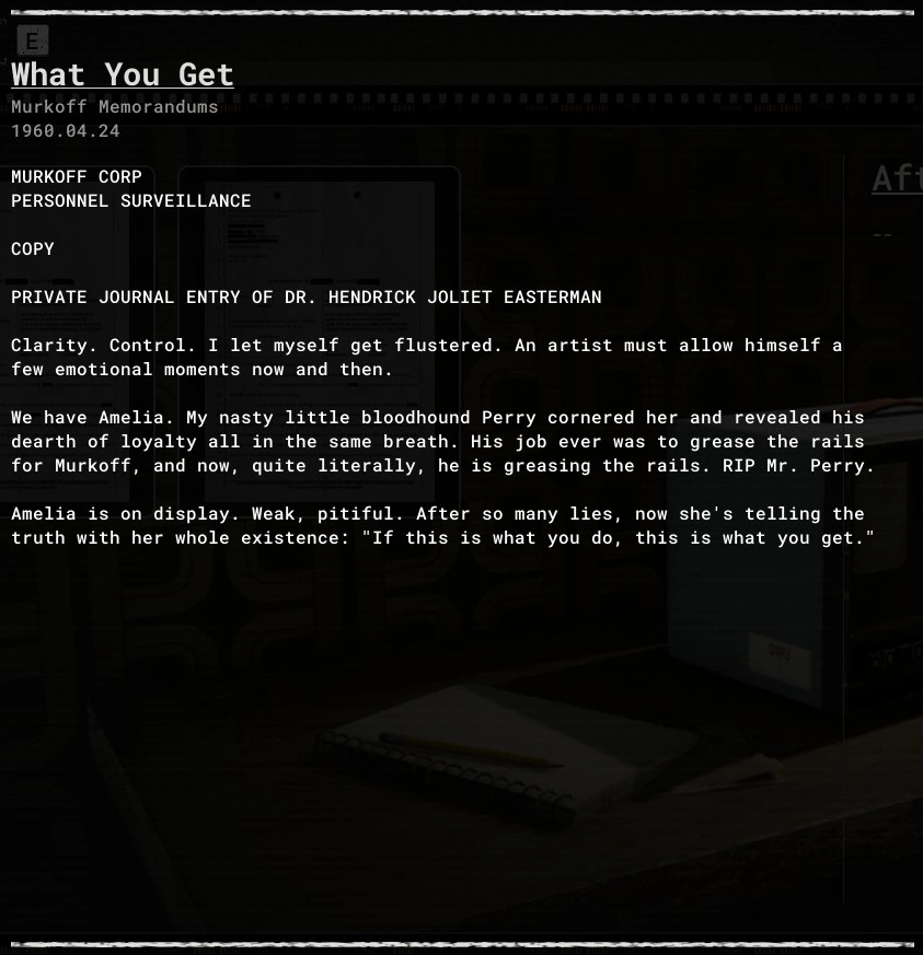 What You Get | Outlast Wiki | Fandom