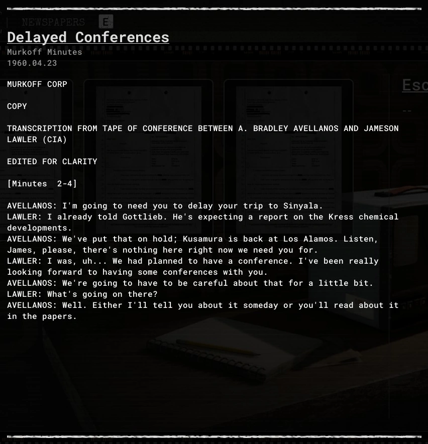Delayed Conferences | Outlast Wiki | Fandom