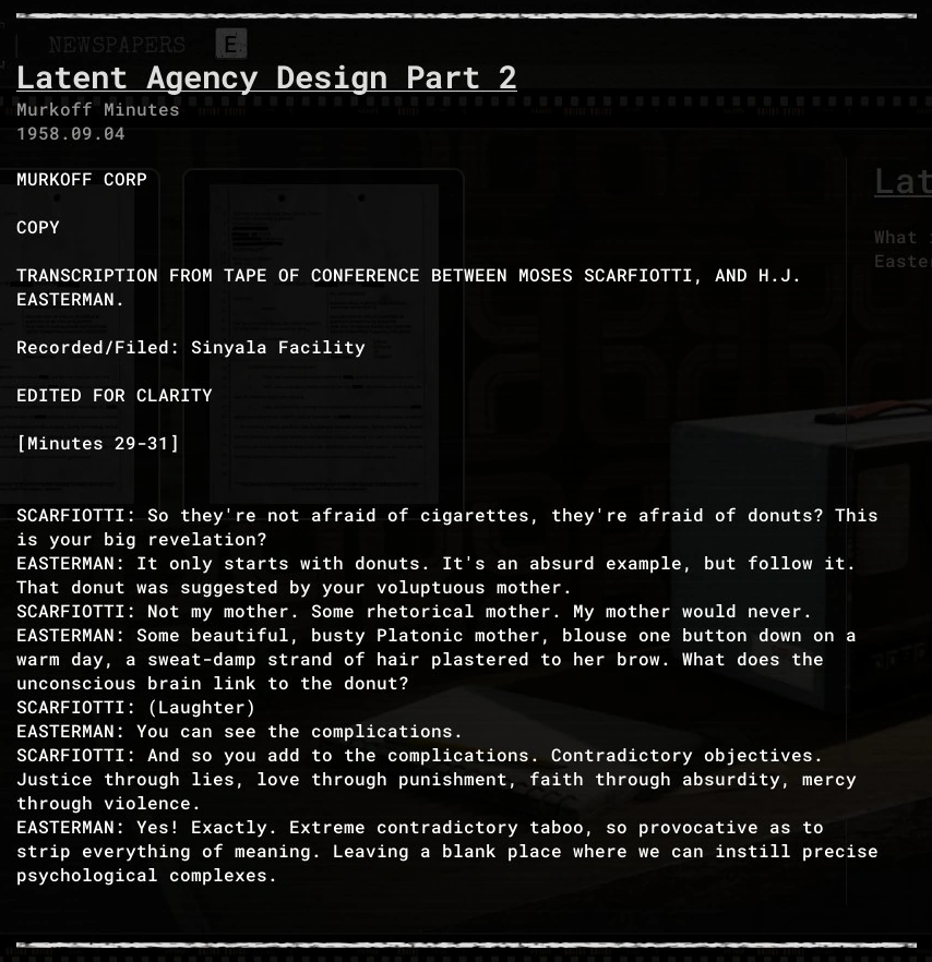 Latent Agency Design Part 2 | Outlast Wiki | Fandom