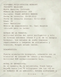 Proyecto Walrider, informe de estado del paciente Frank Manera | Wiki ...