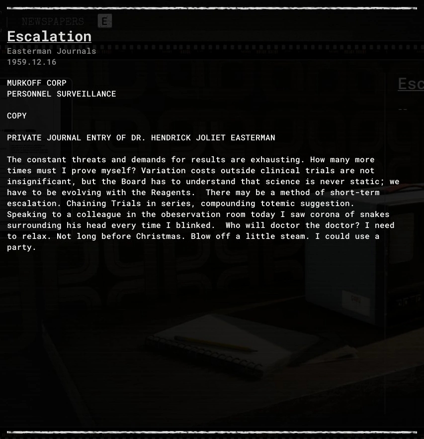 Escalation (evidence) | Outlast Wiki | Fandom