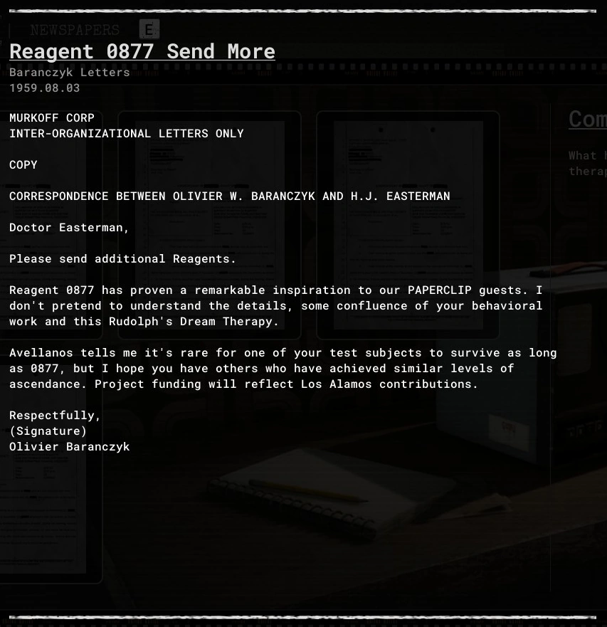 Reagent 0877 Send More | Outlast Wiki | Fandom