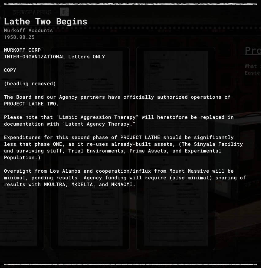 Lathe Two Begins | Outlast Wiki | Fandom